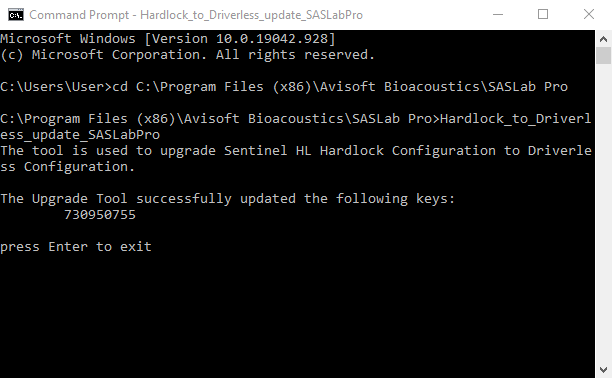 SASLab Pro Sentinel HL Hardlock to Driverless Configuration Update